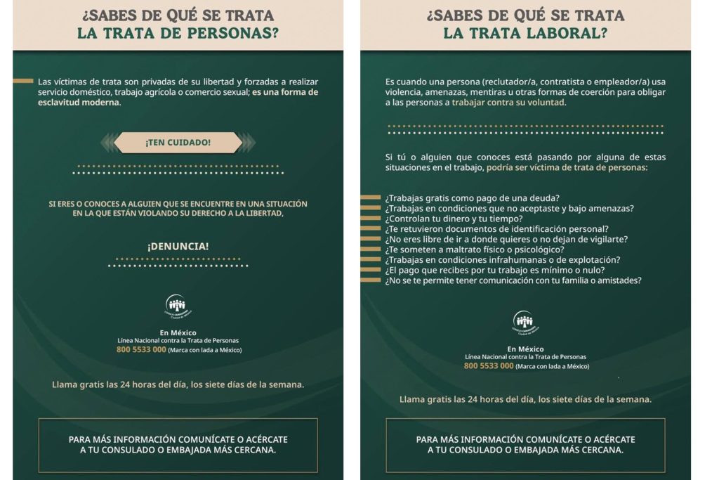 El Consulado de México alerta sobre la trata de personas y laboral: una ...
